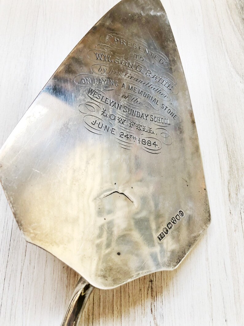 Antique English 1869 Sterling Silver Presentation Trowel | Etsy