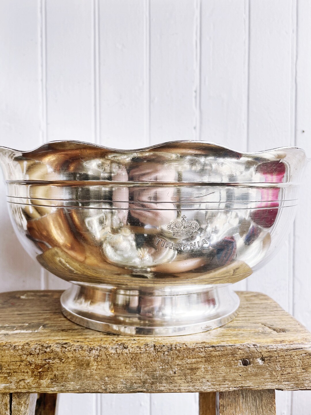 Vintage Silver Serving Bowl From Tirrenia Italian Ocean Liner - Etsy