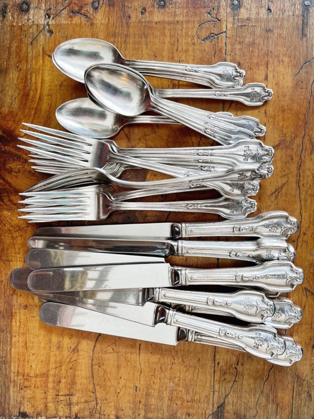 Vintage Silver Plated Flatware Service for 8 From the Fontainebleau ...