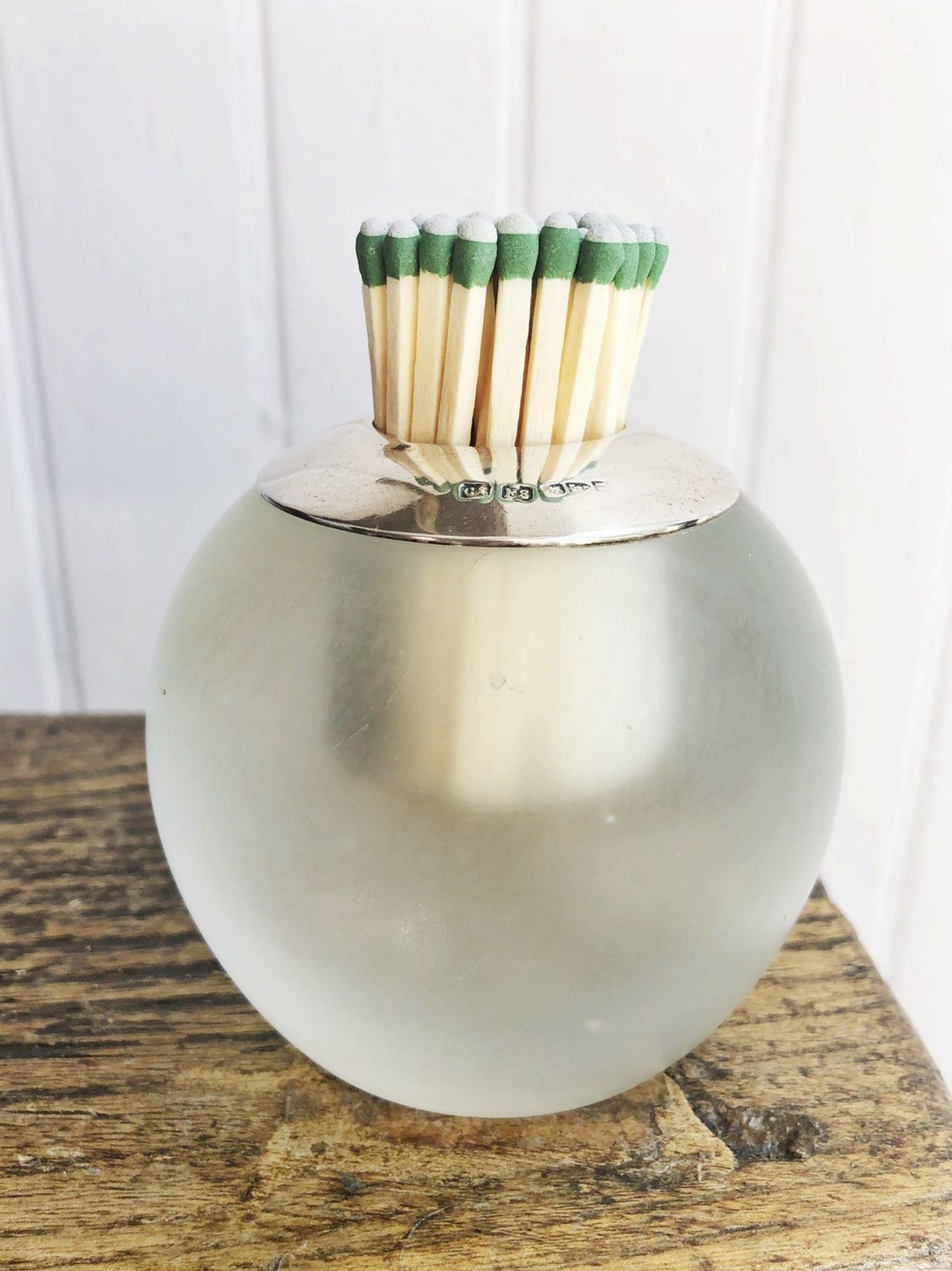 1891 English Sterling Silver and Glass Match Striker - Etsy