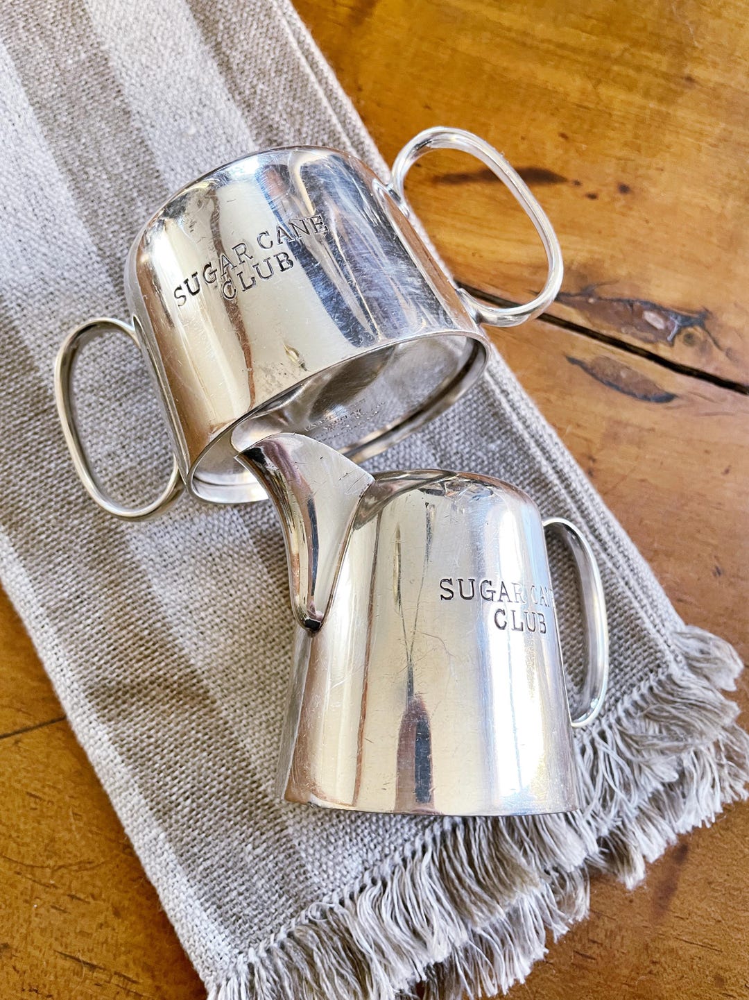 Vintage English Sugar Cane Club Cream & Sugar Set - Etsy