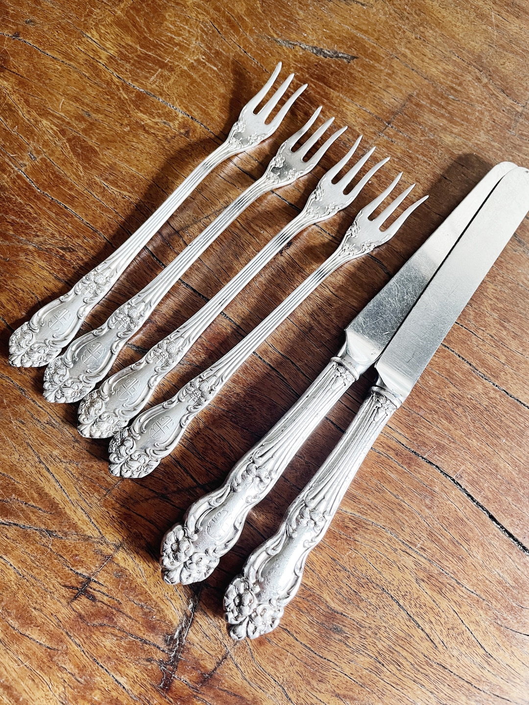 Antique Silver Cocktail Forks and Knives From the Baker Hotel in Dallas ...