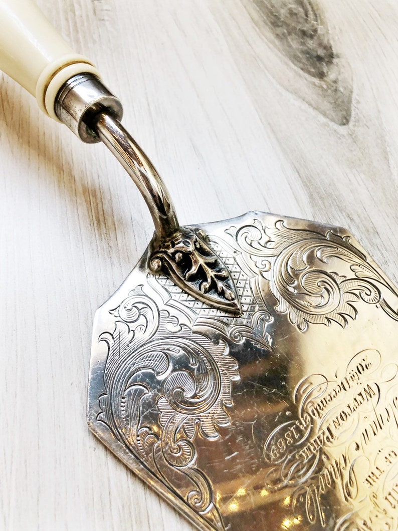 Antique English 1869 Sterling Silver Presentation Trowel | Etsy