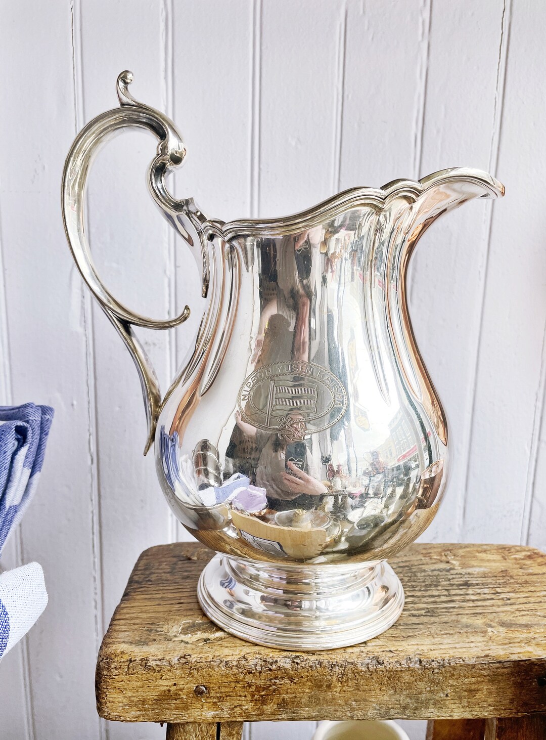 Vintage Silver Water Pitcher From Japan Mail Steamship Company Ocean ...