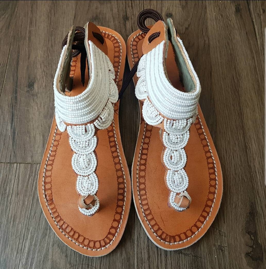 African Leather Sandals for Women Gift for Women Boho - Etsy