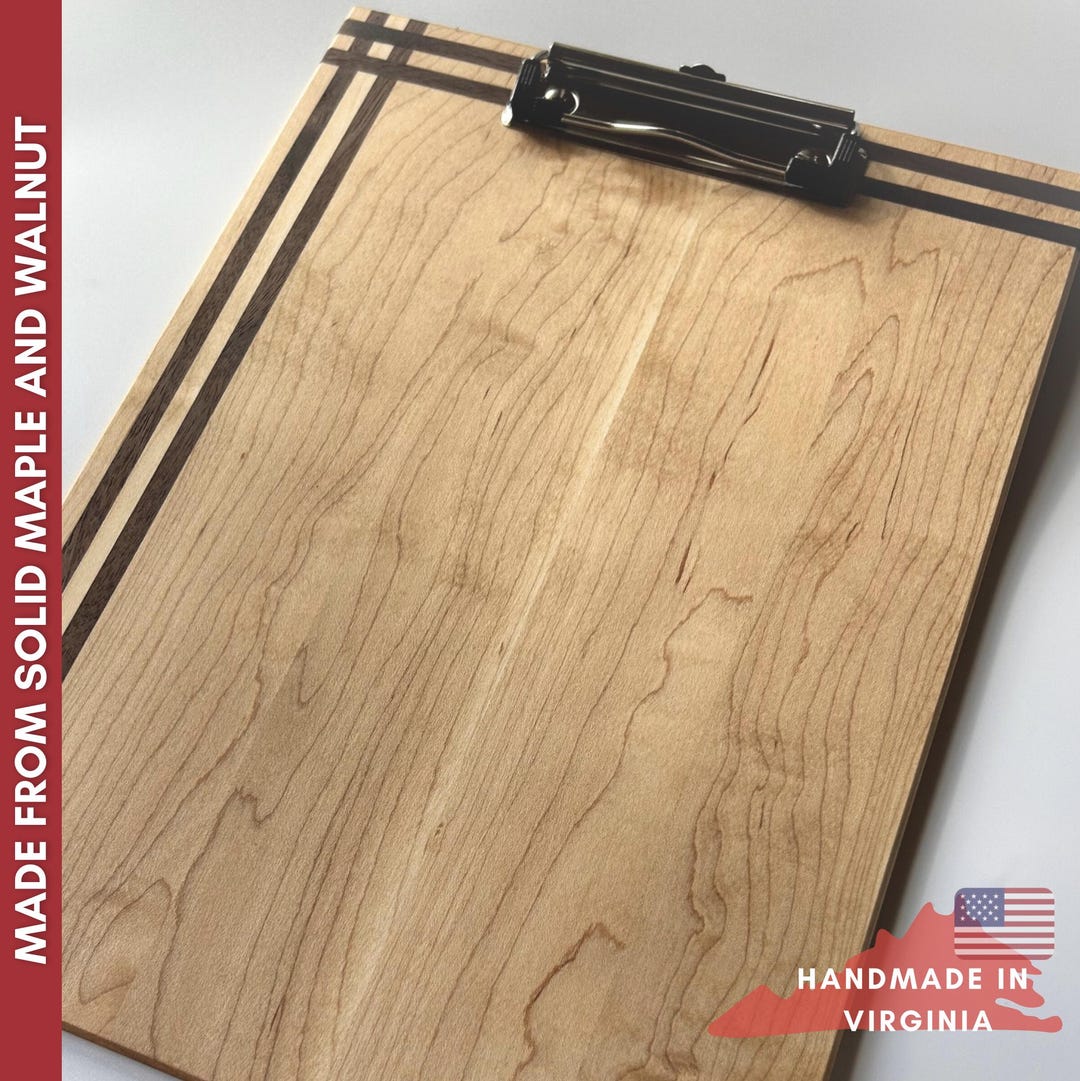 Clipboard Maple Handmade, Walnut Wood Clipboard, Rustic Office Desk ...