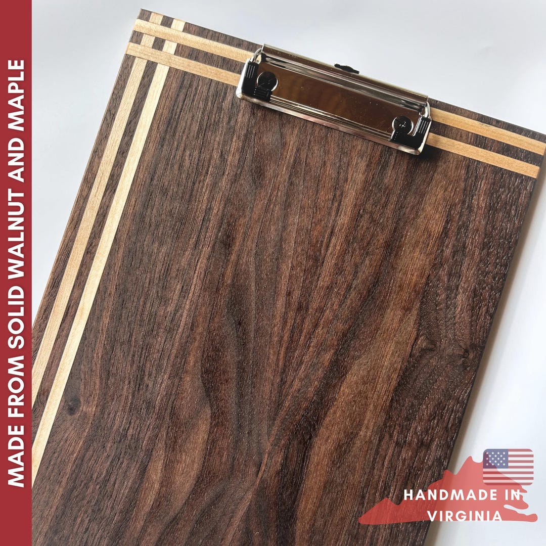 Clipboard Walnut Handcrafted, Maple Wood Clipboard, Office Desk ...
