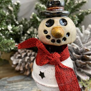 Handcrafted Snowman Bell Ornament - Etsy