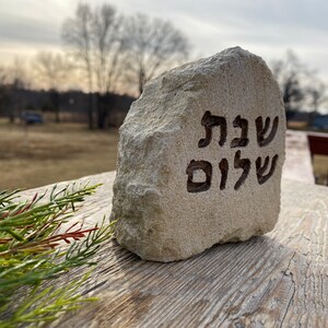 Hand Carved “shabbat Shalom” Stone - Etsy