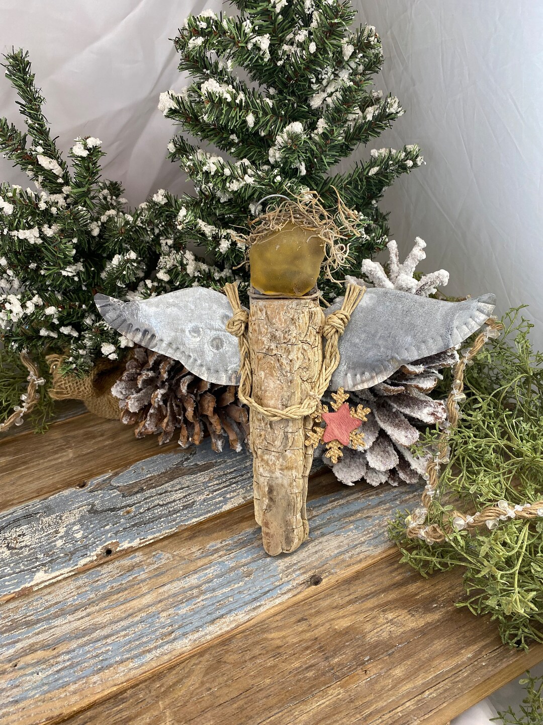 Hand-crafted Driftwood Tin Angel - Etsy