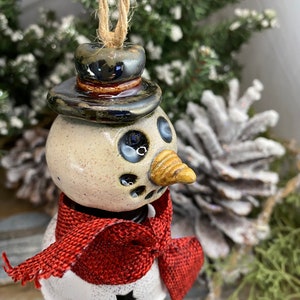 Handcrafted Snowman Bell Ornament - Etsy