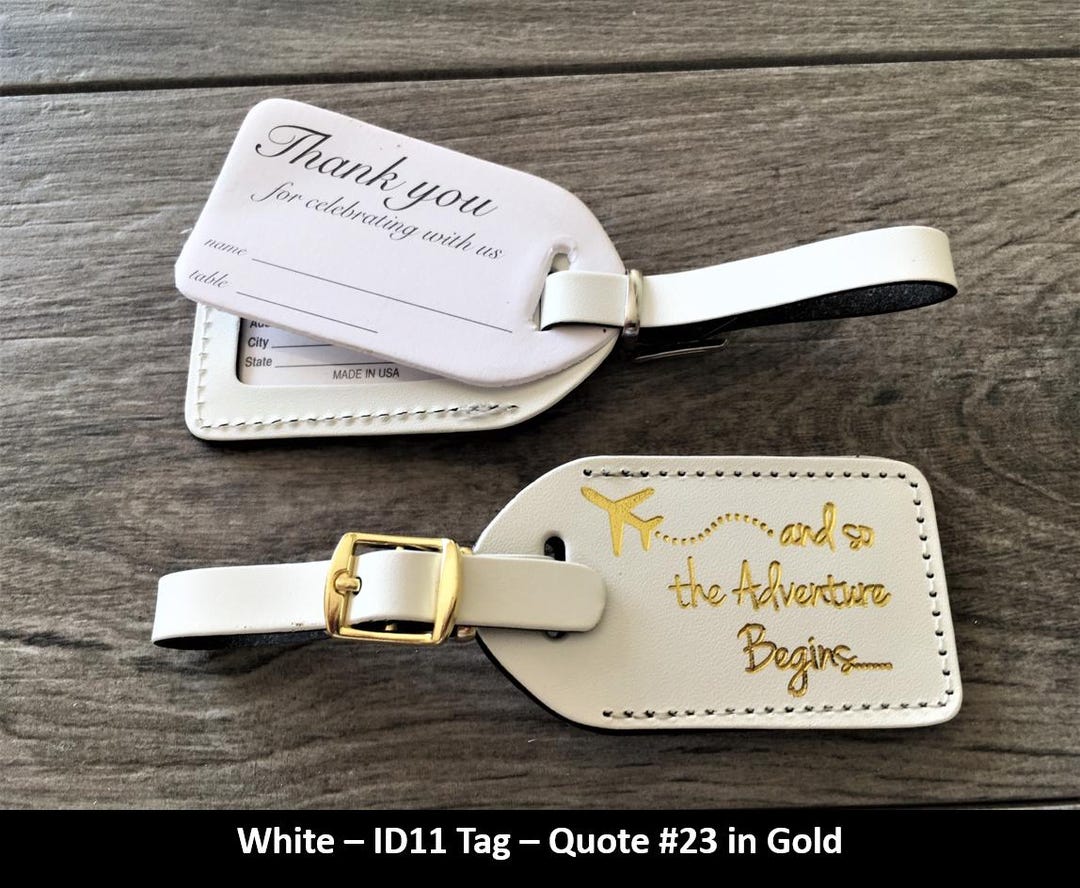 WEDDING LUGGAGE TAGS | White Leather, Style (id 11) and so the ...