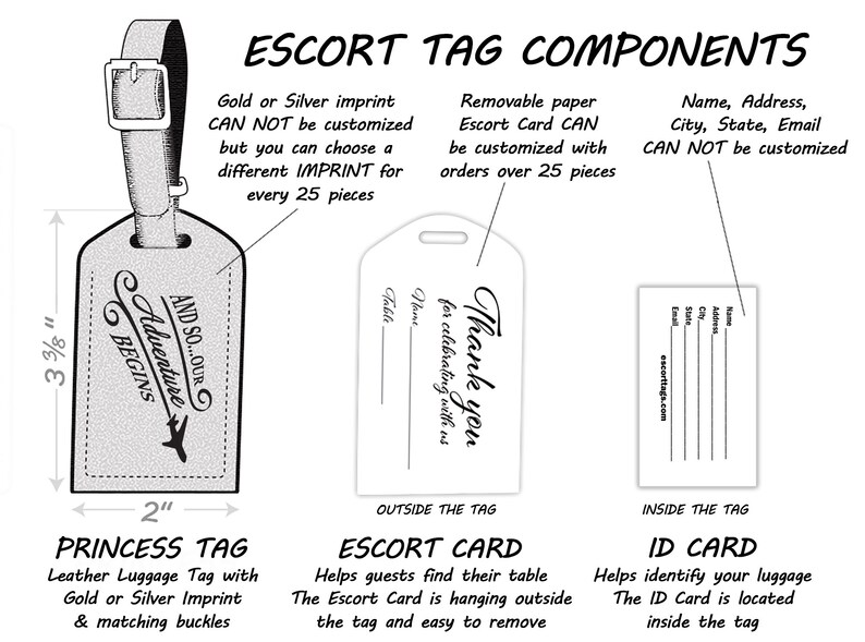 LUGGAGE TAGS Cinderella Blue leather and so our Adventure | Etsy