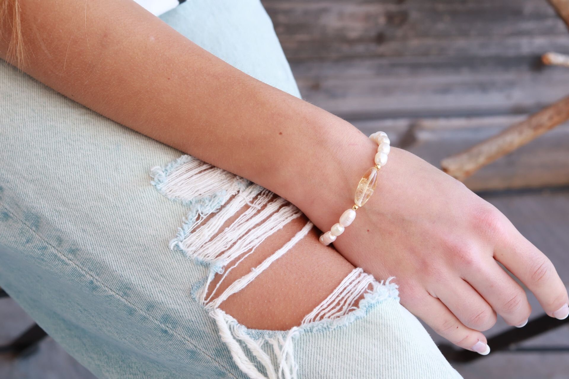 Summer Gemstone Bracelet/freshwater Pearl Bracelet/natural - Etsy