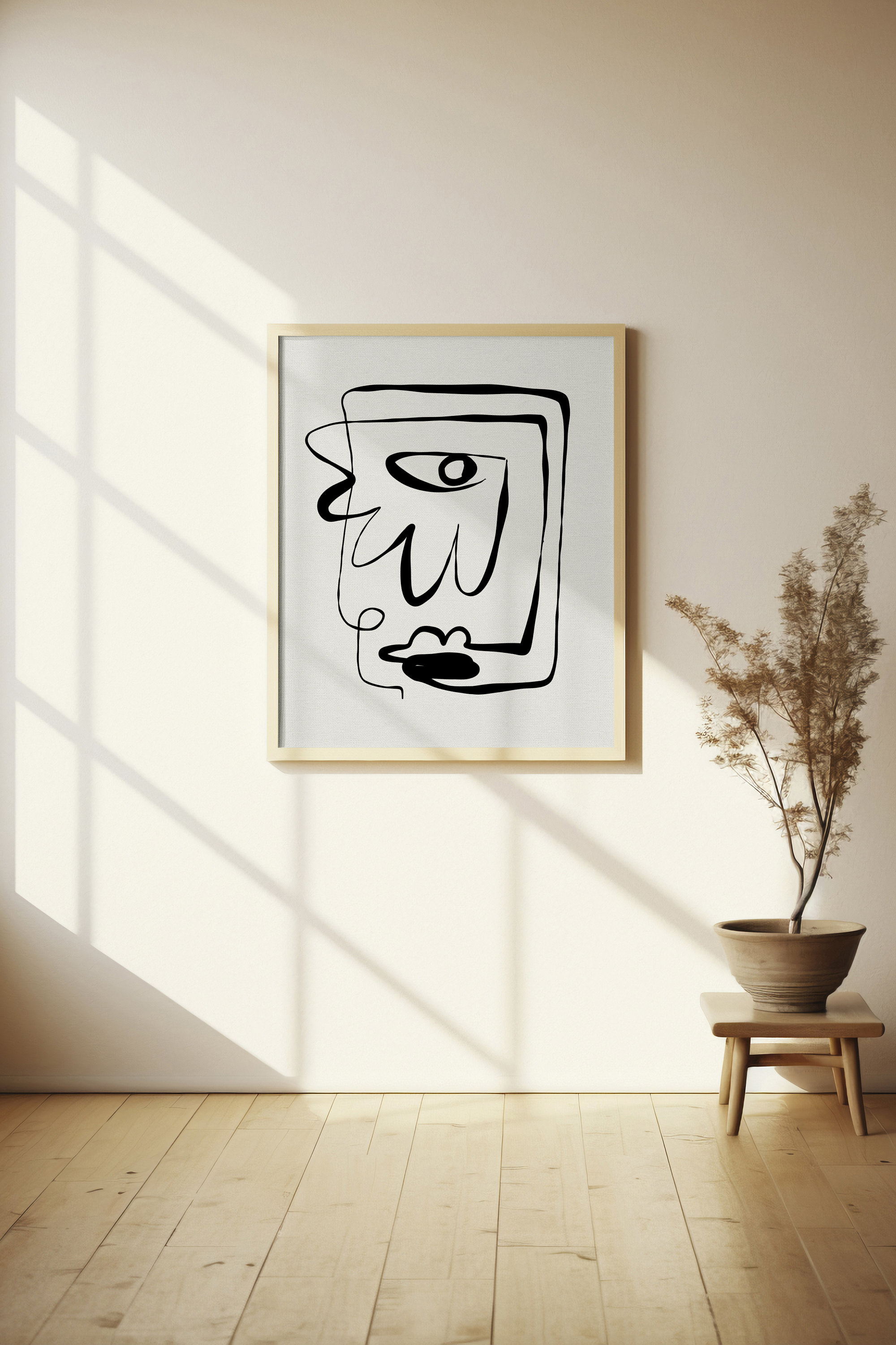 Linear Face Silhouette, Line Drawing, Minimalist Modern Face, Boho Line ...