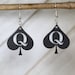 Queen of Spade Wooden Dangle Earrings - Etsy