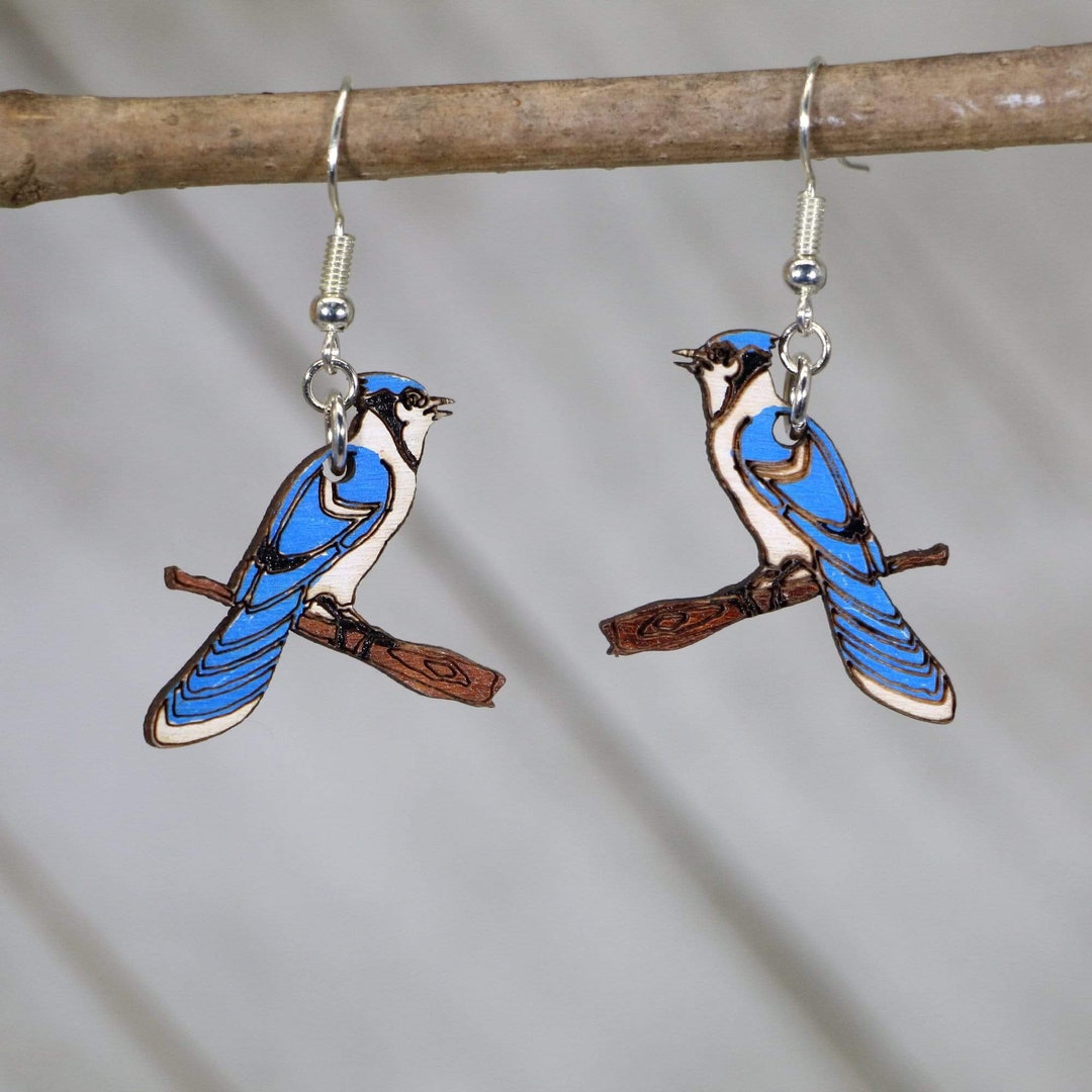 Realistic Bluebird/blue Jay Dangle Earrings - Etsy