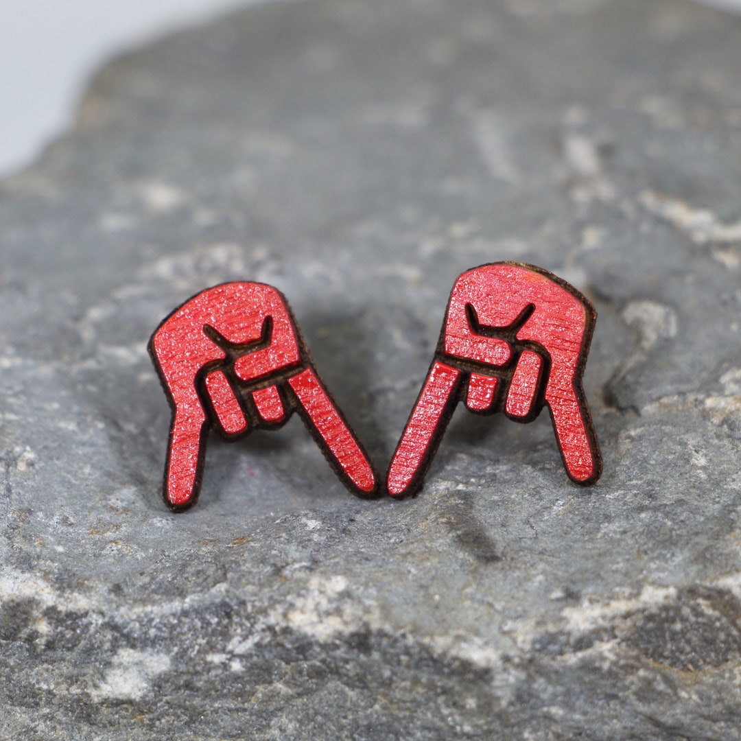 Inverted Horns Hand Studs - Etsy