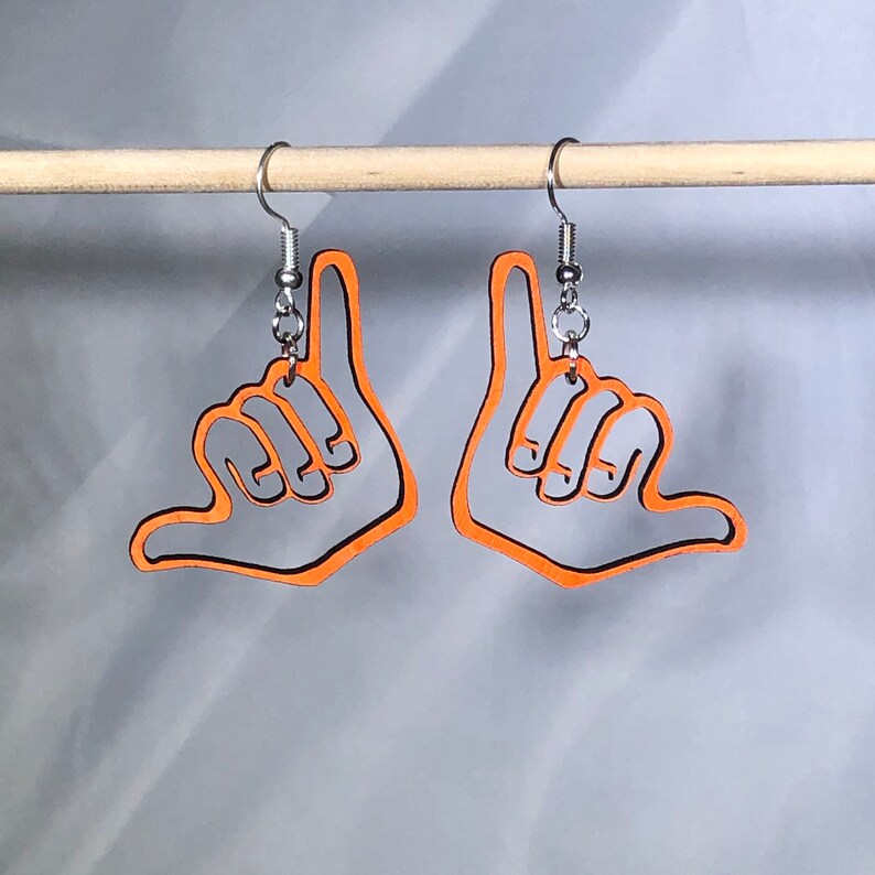 UTSA Birds up Hand sign Earrings or Hang loose hand sign | Etsy