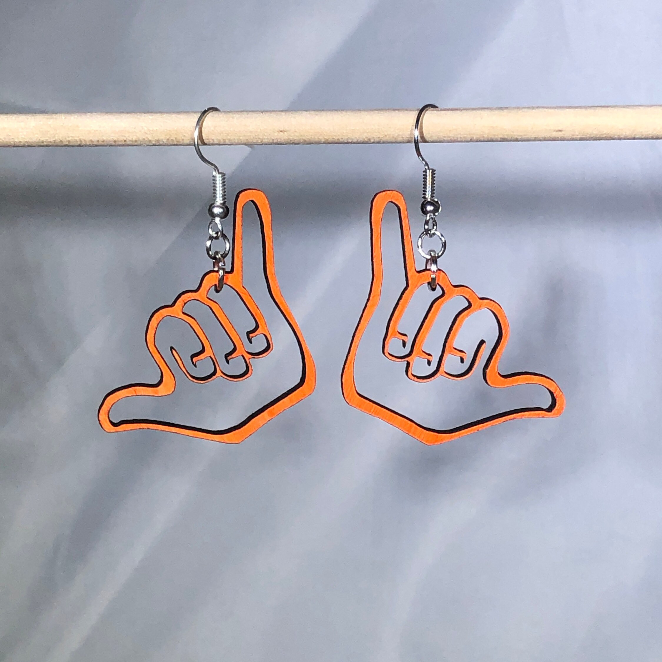 UTSA Birds up Hand sign Earrings or Hang loose hand sign | Etsy