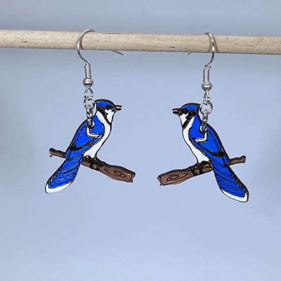 Realistic Bluebird/blue Jay Dangle Earrings | Etsy