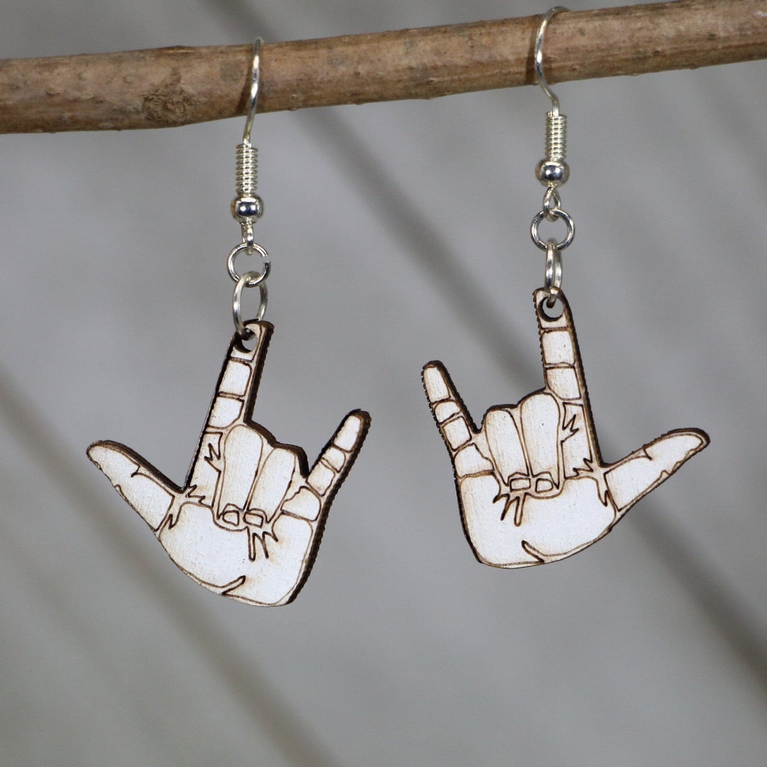 Handcrafted ASL 'I Love You' Earrings Let Your Style Speak in Sign Language - Etsy