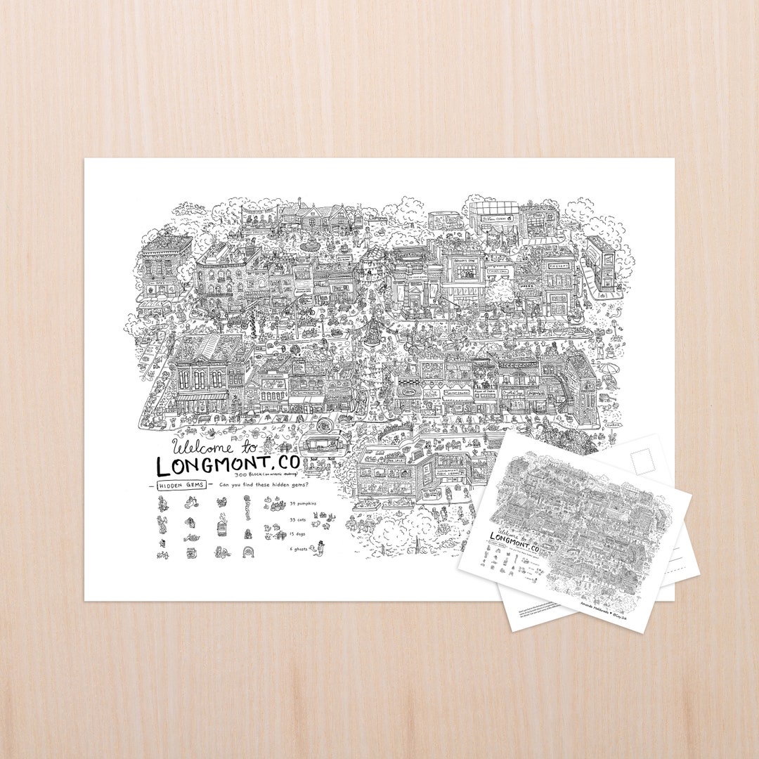 Seek & Find Longmont, CO - Coloring Print Map! - Etsy