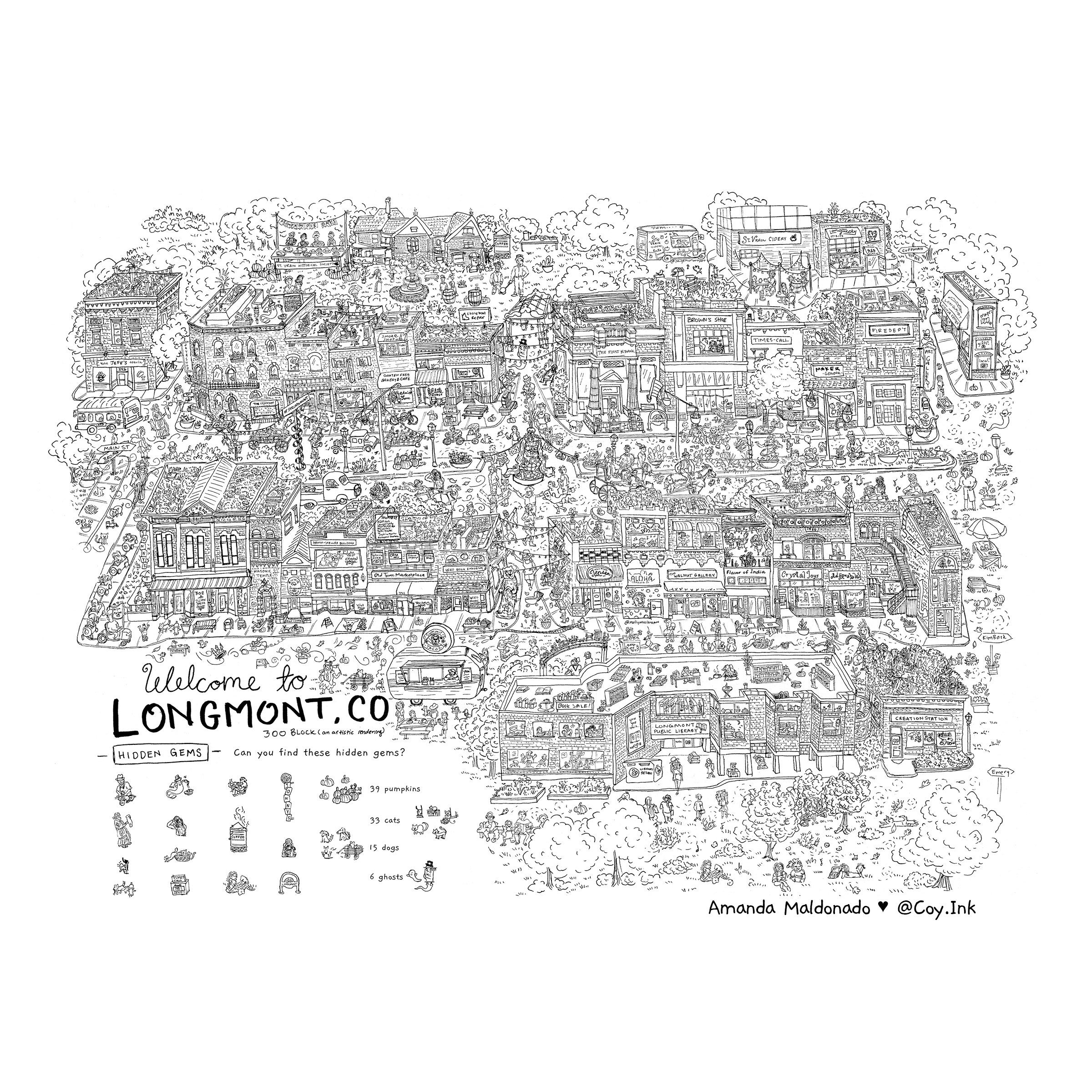 Seek & Find Longmont CO Coloring Print Map - Etsy
