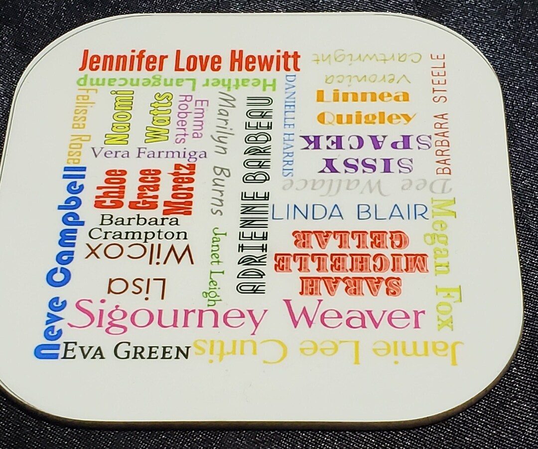 Scream Queens Women in Horror Word-cloud MDF Coaster - Etsy