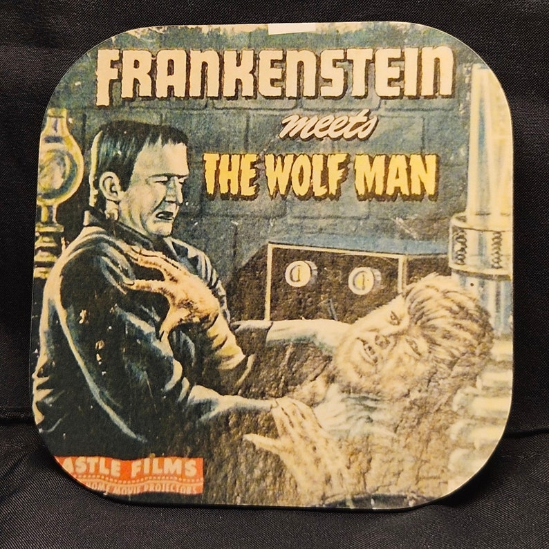 Frankenstein Meets the Wolf Man (1943) - Movie Poster MDF Coaster - Etsy