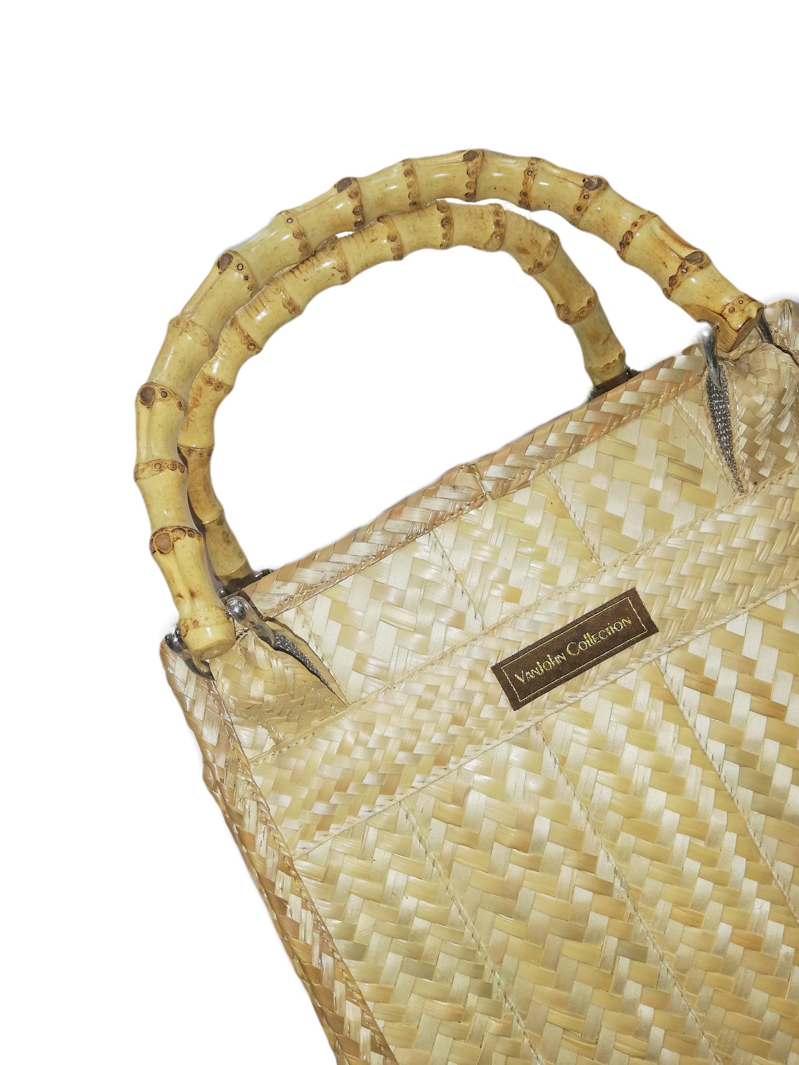 Straw Bag / Bamboo Handle / Straw Tote / Straw Purse / Handmade Bag ...