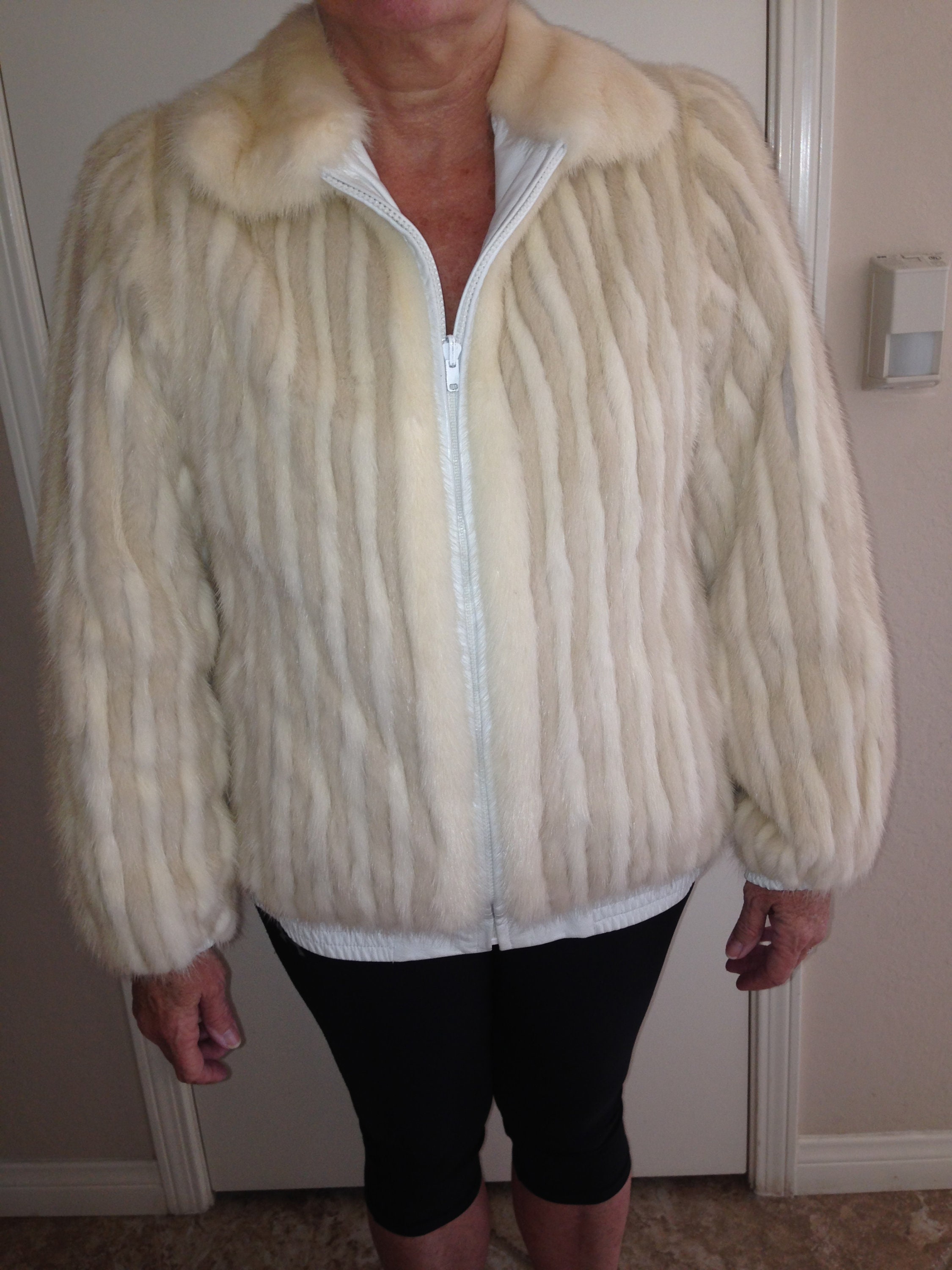 Mink and Leather Reversible Jacket, Beautiful Natural White Mink - Etsy