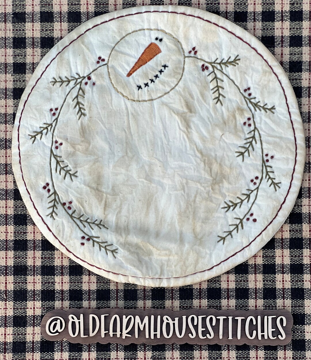 Candle Mat Primitive Snowman Head - Etsy
