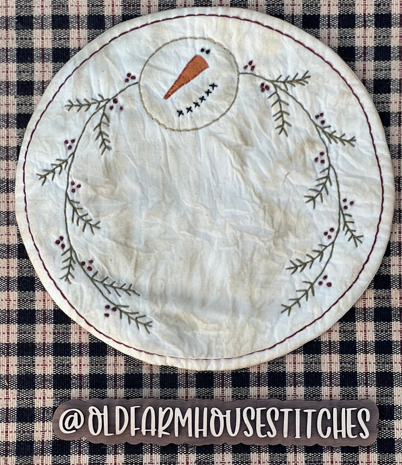 Candle Mat Primitive Snowman Head - Etsy