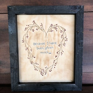 Because Primitive Stitchery Framed Print - Etsy