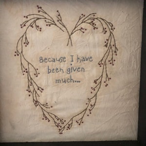 Because Primitive Stitchery Framed Print - Etsy