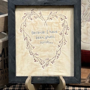 Because Primitive Stitchery Framed Print - Etsy