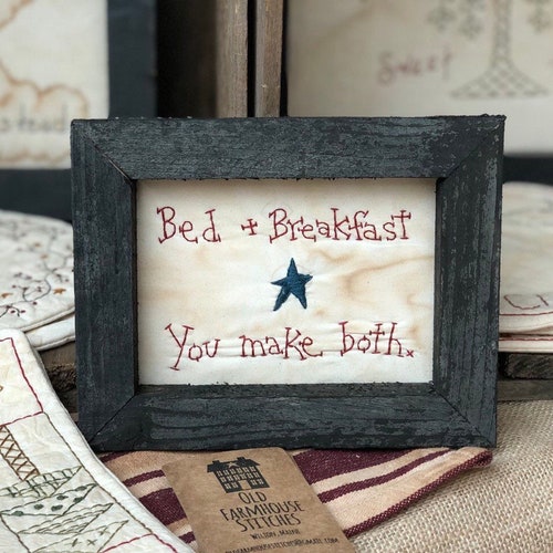 Primitive Framed Stitchery | Etsy