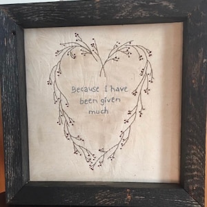 Because Primitive Stitchery Framed Print - Etsy