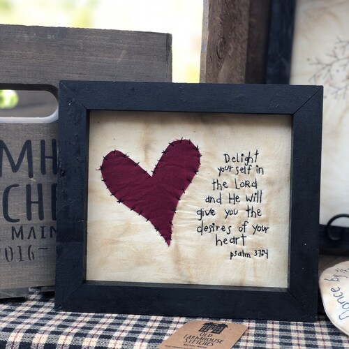 Primitive Framed Stitchery - Etsy