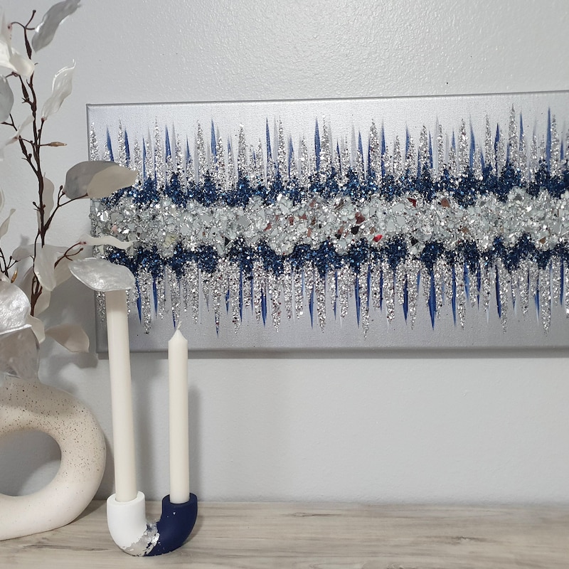 Silver Glitter Wall Art - Etsy