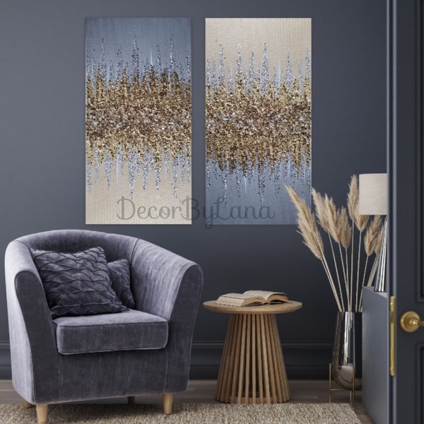 Abstract Glitter Painting - Etsy