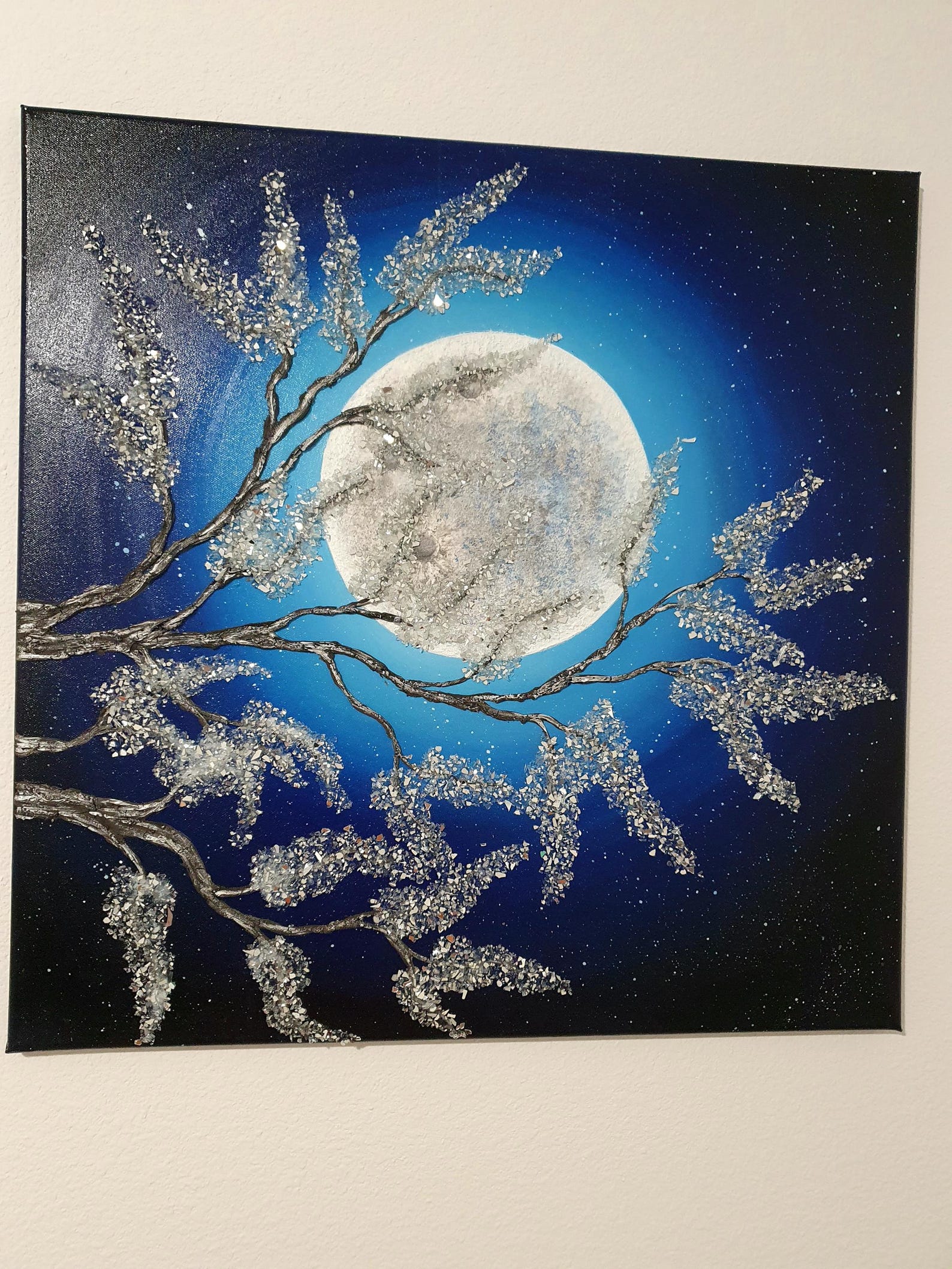 Original 3D Moon Painting - Etsy