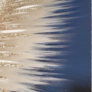 Original Navy Blue and Silver Abstract Glitter Art - Etsy
