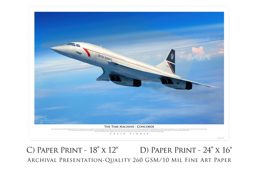 The Time Machine Concorde - Paper Print by Craig Tinder - Etsy