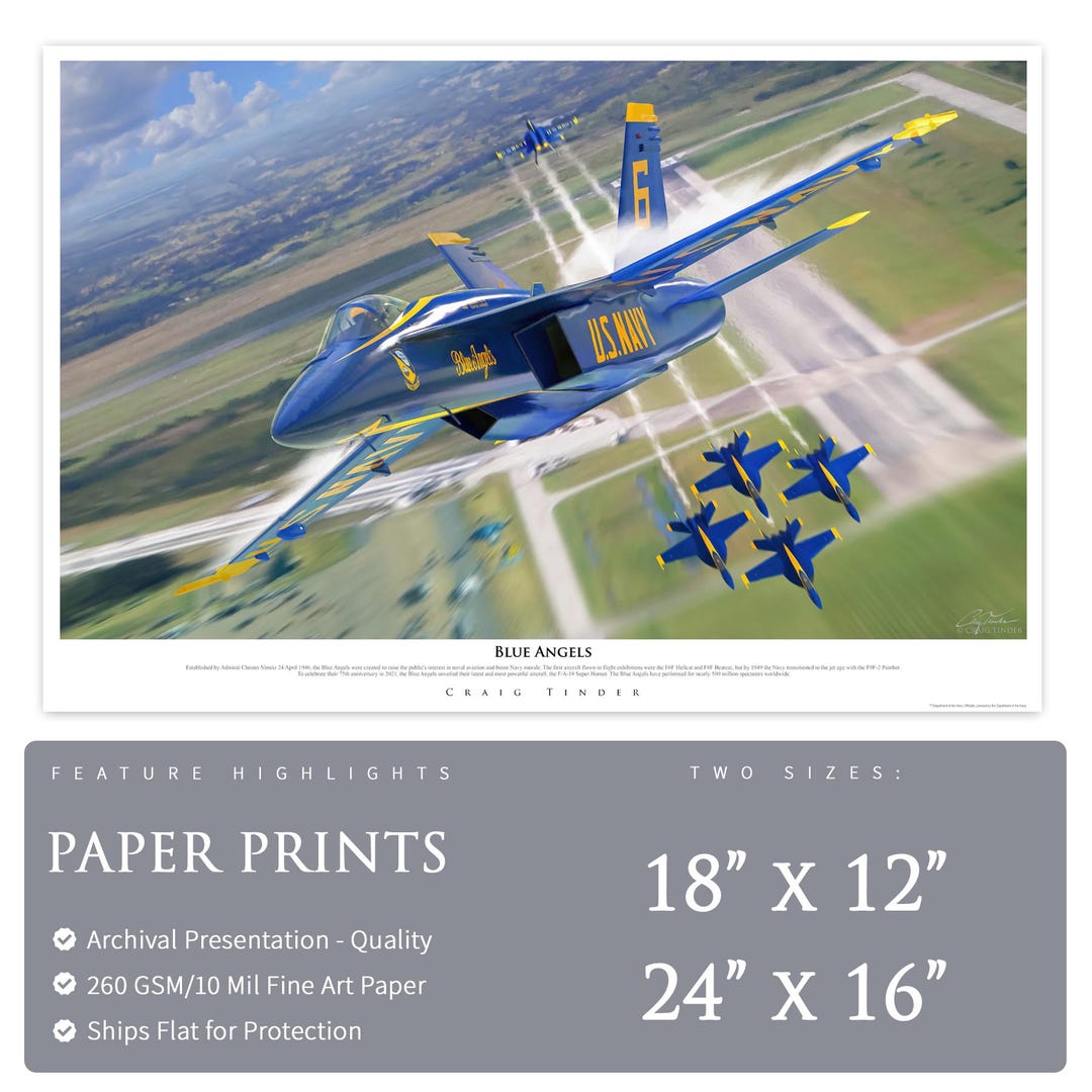 F/A-18E Super Hornet - US NAVY Blue Angels - Paper Print by Craig ...