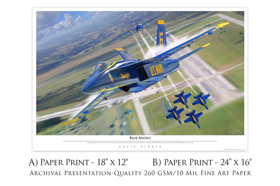F/A-18E Super Hornet US NAVY Blue Angels - Paper Print by Craig Tinder ...