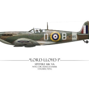 Douglas Bader Spitfire - Art Print by Craig Tinder - Etsy