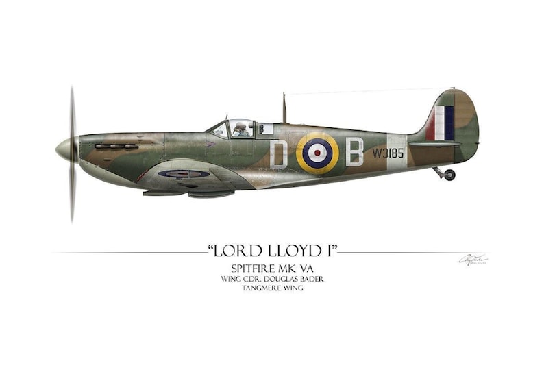 Douglas Bader Spitfire - Art Print by Craig Tinder - Etsy UK