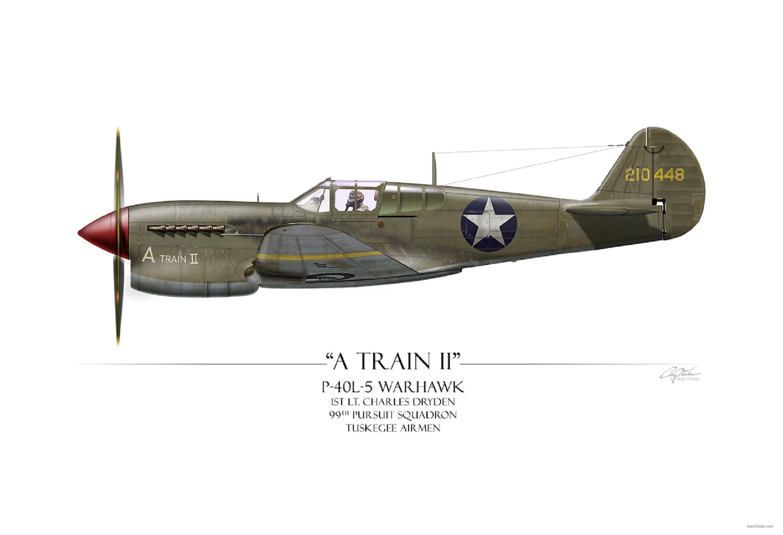 A Train II P-40L-5 Warhawk - Art Print by Craig Tinder - Etsy